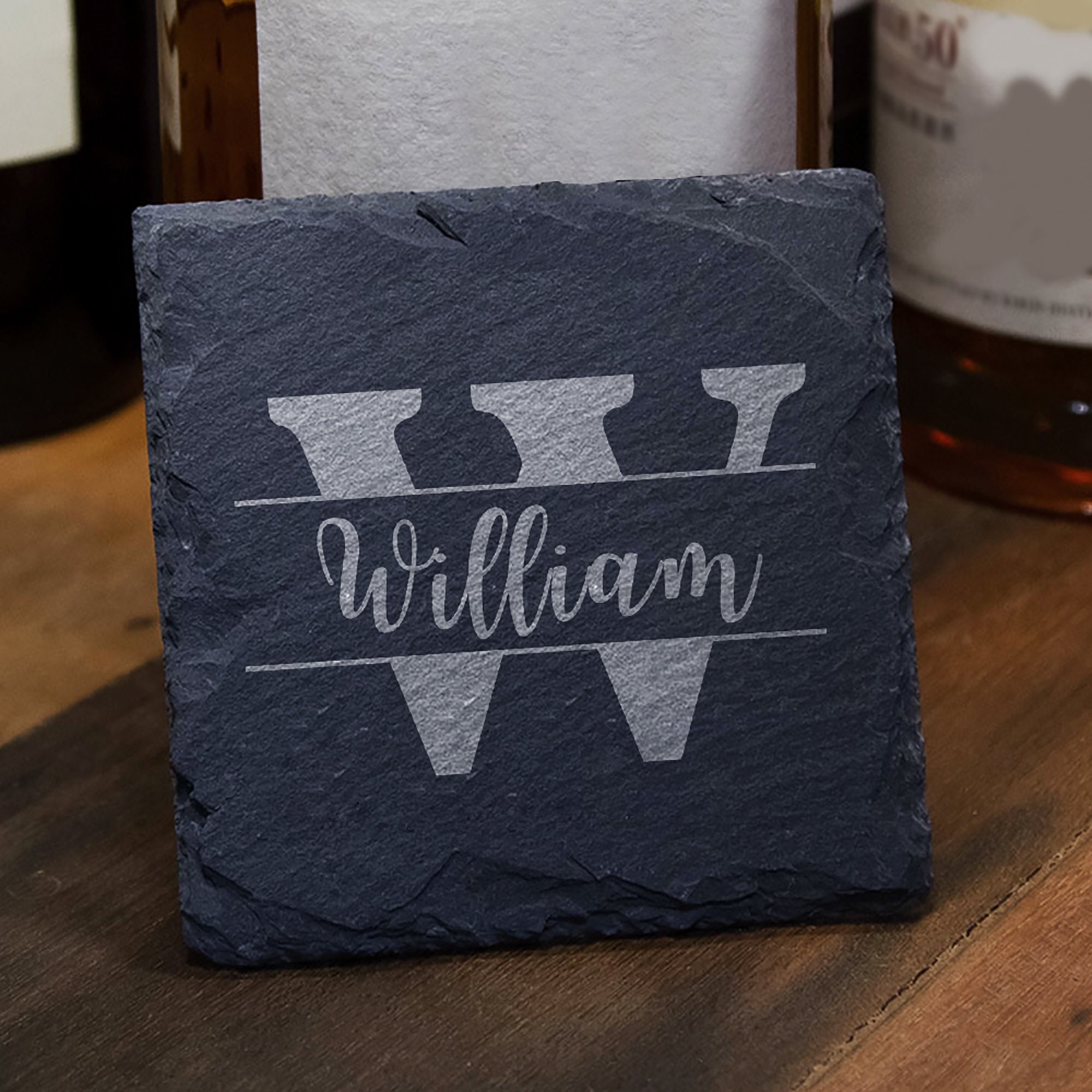 Personalised Engraved Square Slate Coaster Gift Any - Etsy UK