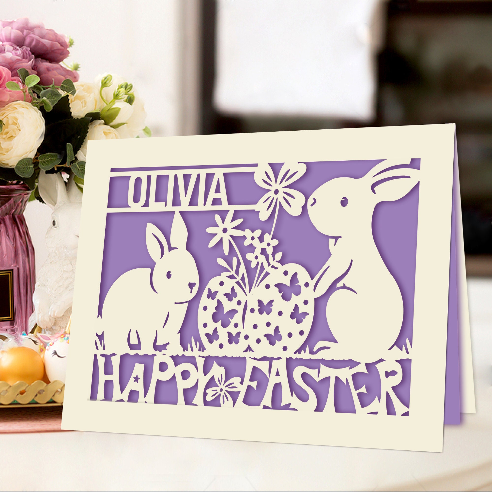 Personalised Happy Easter Card for Her Custom Easter Card for Him ...
