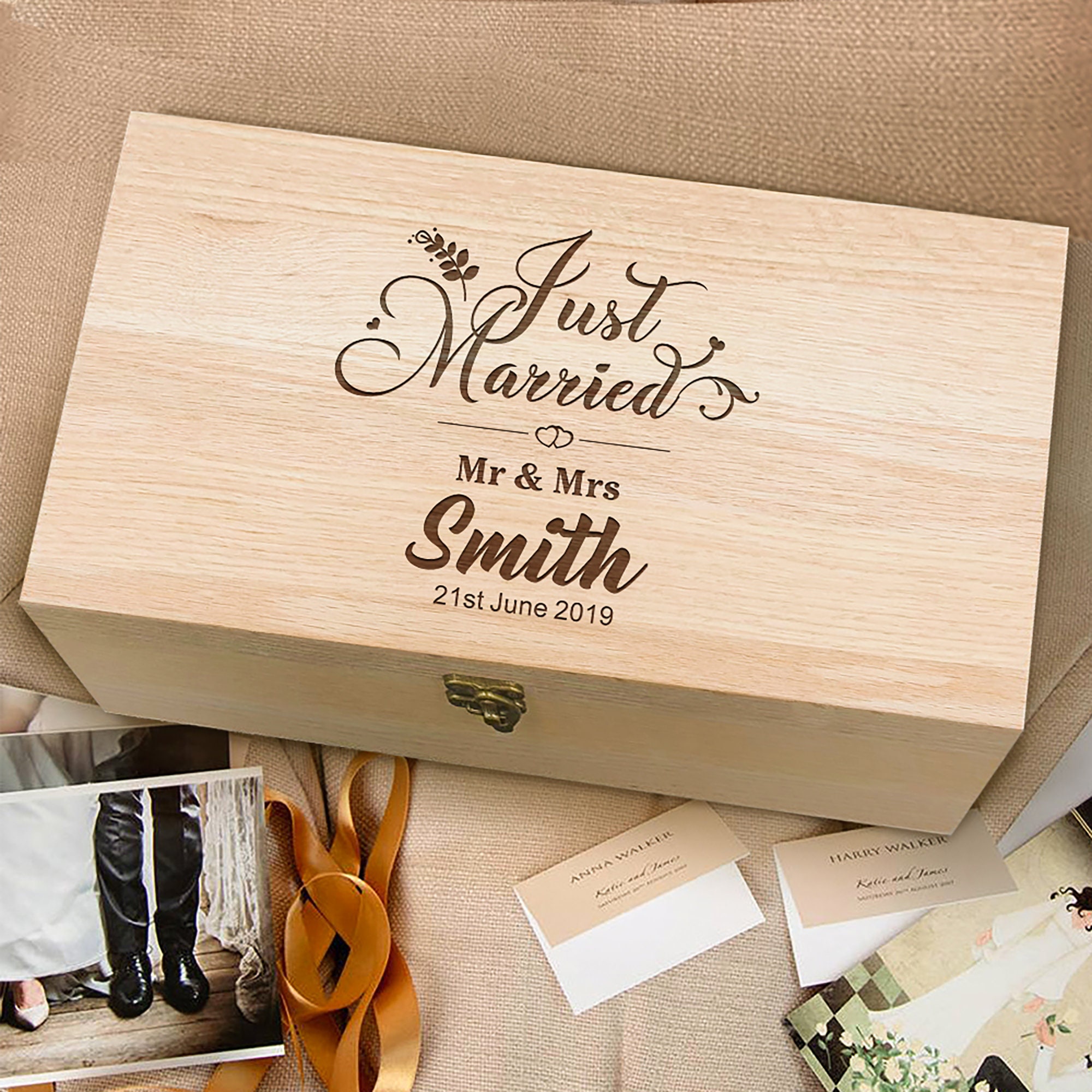 Personalised Wedding Memory Boxes Keepsake Engraved OAK Wood | Etsy