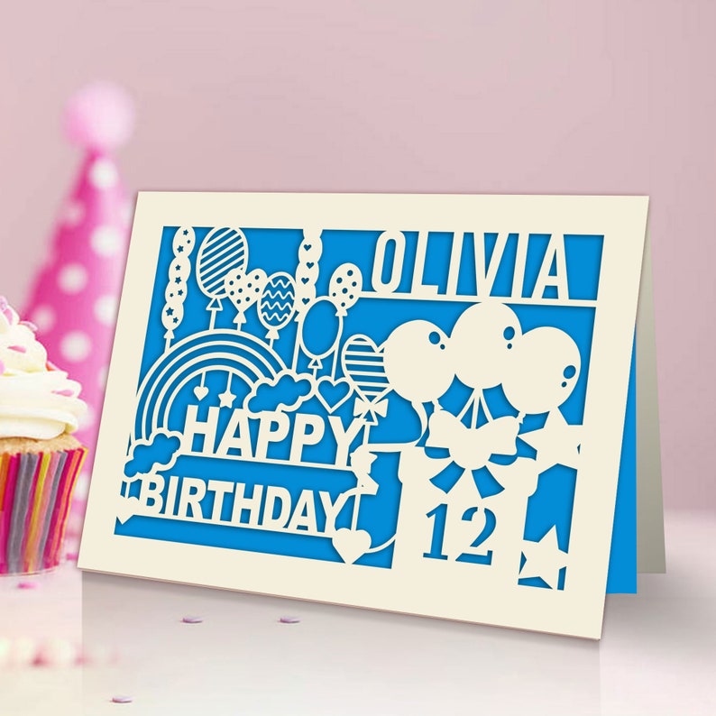 Personalised Birthday Card Laser Paper Cut Greeting Cards - Etsy UK