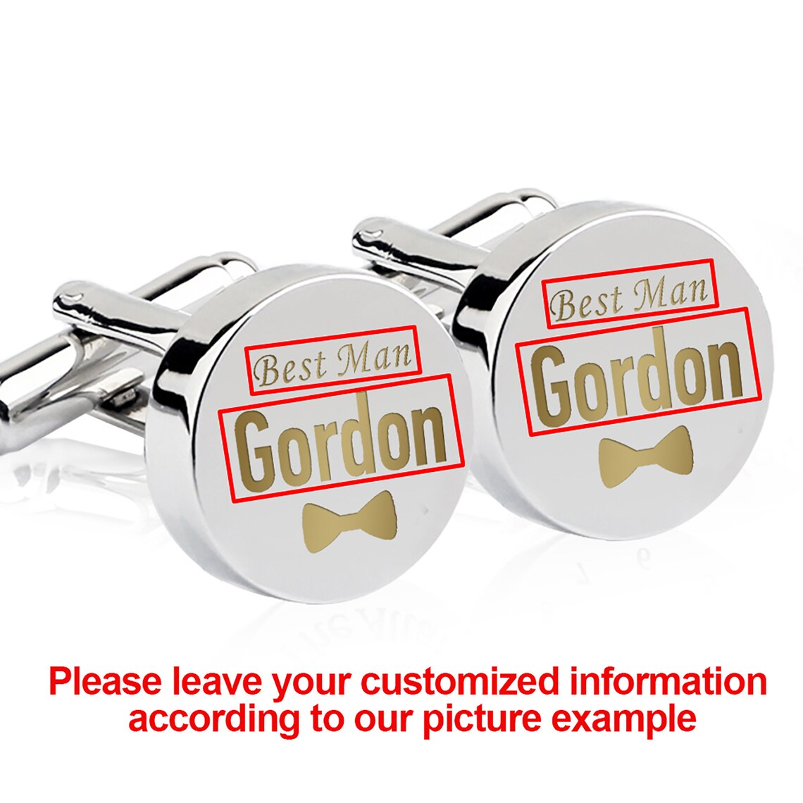 Personalised Engraved Cufflinks Ideal 2PCS With Box Anniversary ...