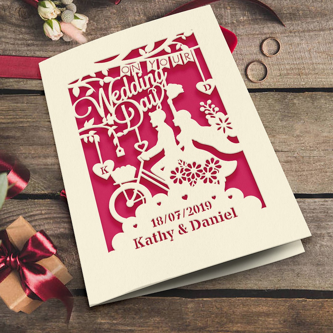 Personalised Papercut Wedding Card, Laser Cut Wedding Anniversary Card ...