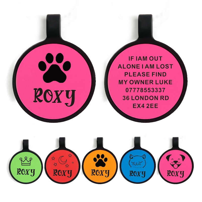 Cat Name Tag Green - Etsy UK