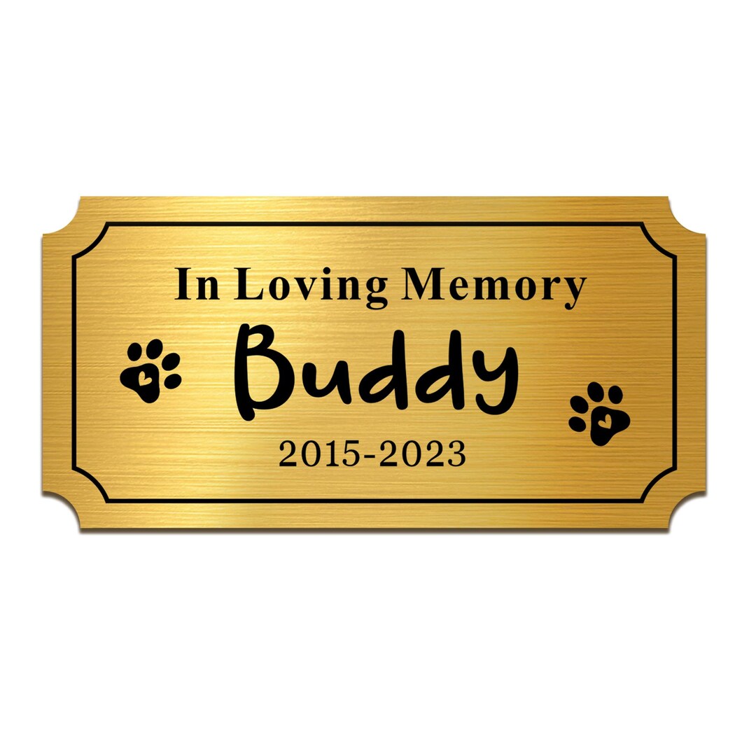 Personalized Memorial Name Plate: Engraved Metal Plaque, Adhesive Back ...