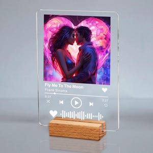 Personalised Song Plaque With Wood Base Customized Acrylic Plaque With ...