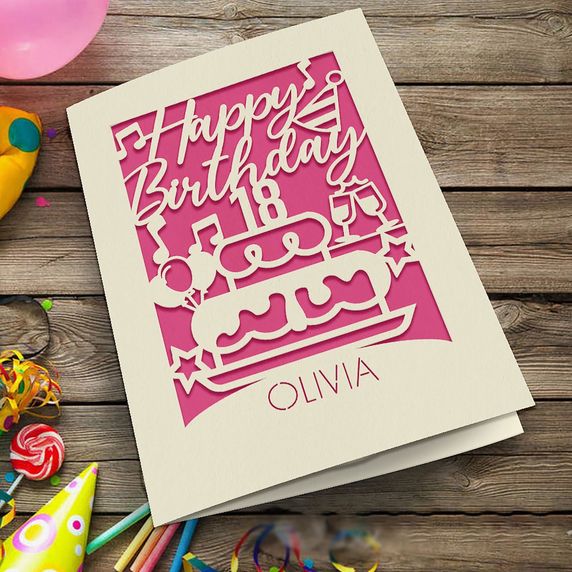 Personalised Birthday Card Laser Paper Cut Greeting Cards | Etsy