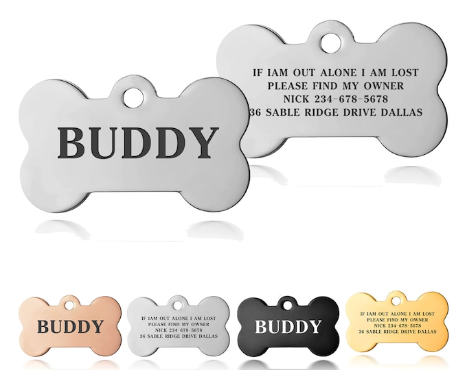 Dog Tag for Pets Puppy Cat Personalised Hollow Tag for Dogs Cats ...
