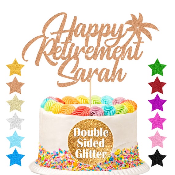 Personalized Retirement Cake Topper Happy Retirement Cake - Etsy