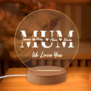 Personalised Night Light Gifts for Mum Mothers Day Gifts From Daughter ...