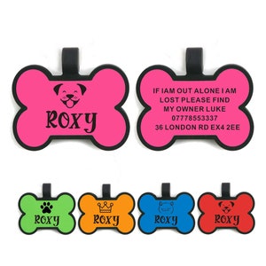 Premium Engraved Personalised Silicone Dog Tag, Cat Tag, Pet Tag Puppy ...