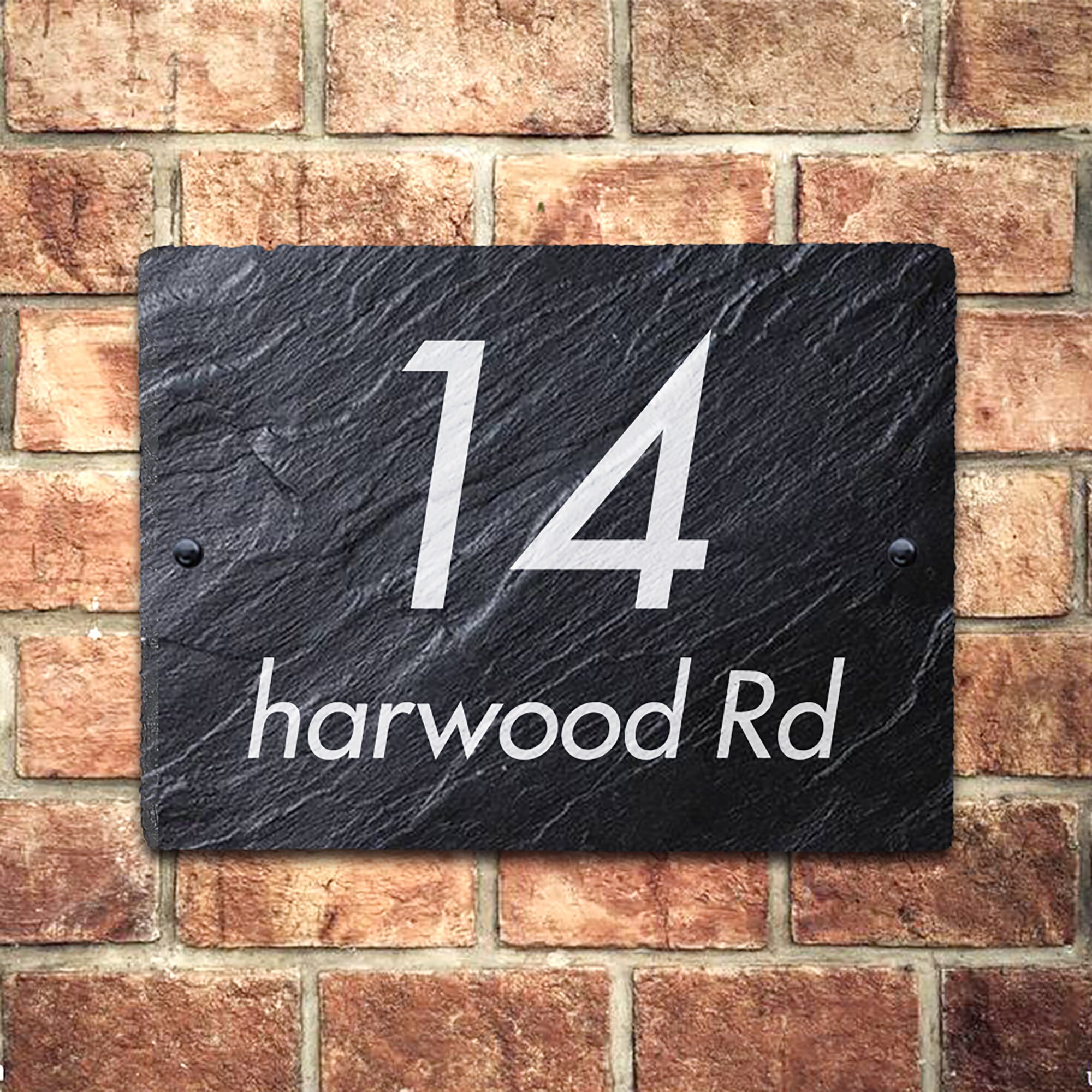 Rustic Slate House Gate Sign Plaque Door Number Personalised | Etsy UK