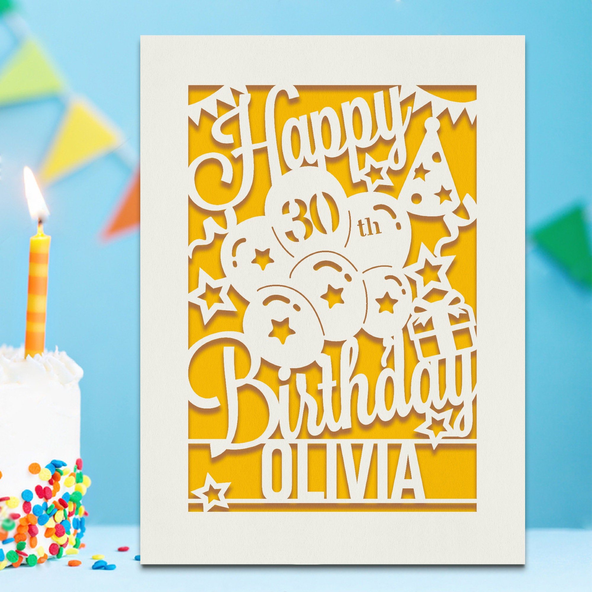 Personalised Birthday Card Laser Paper Cut Greeting Cards | Etsy Personalised Birthday Card Laser Paper Cut Greeting Cards | Etsy