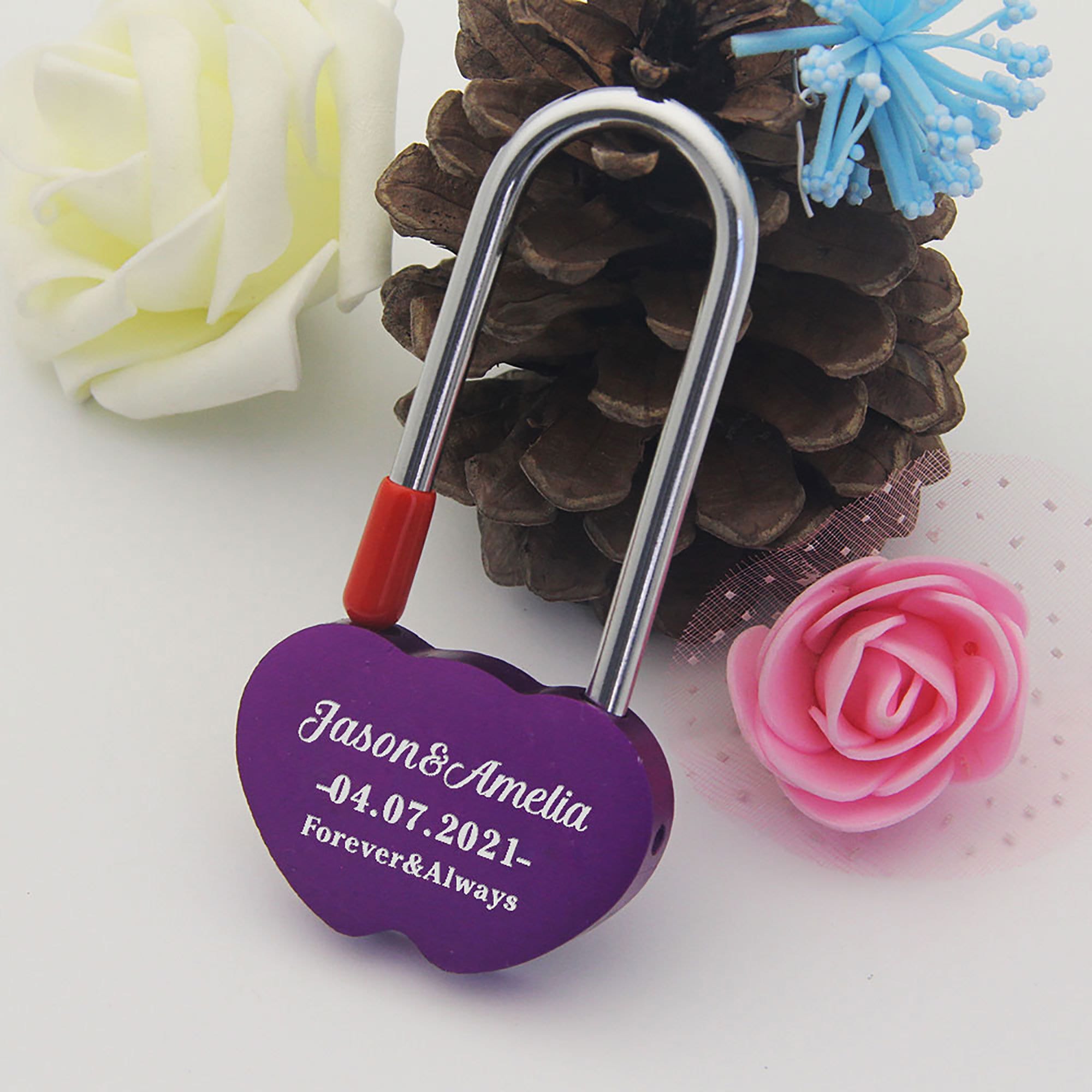 Personalised Love Lock for Her Engraved Padlock for Him Girls Couples ...