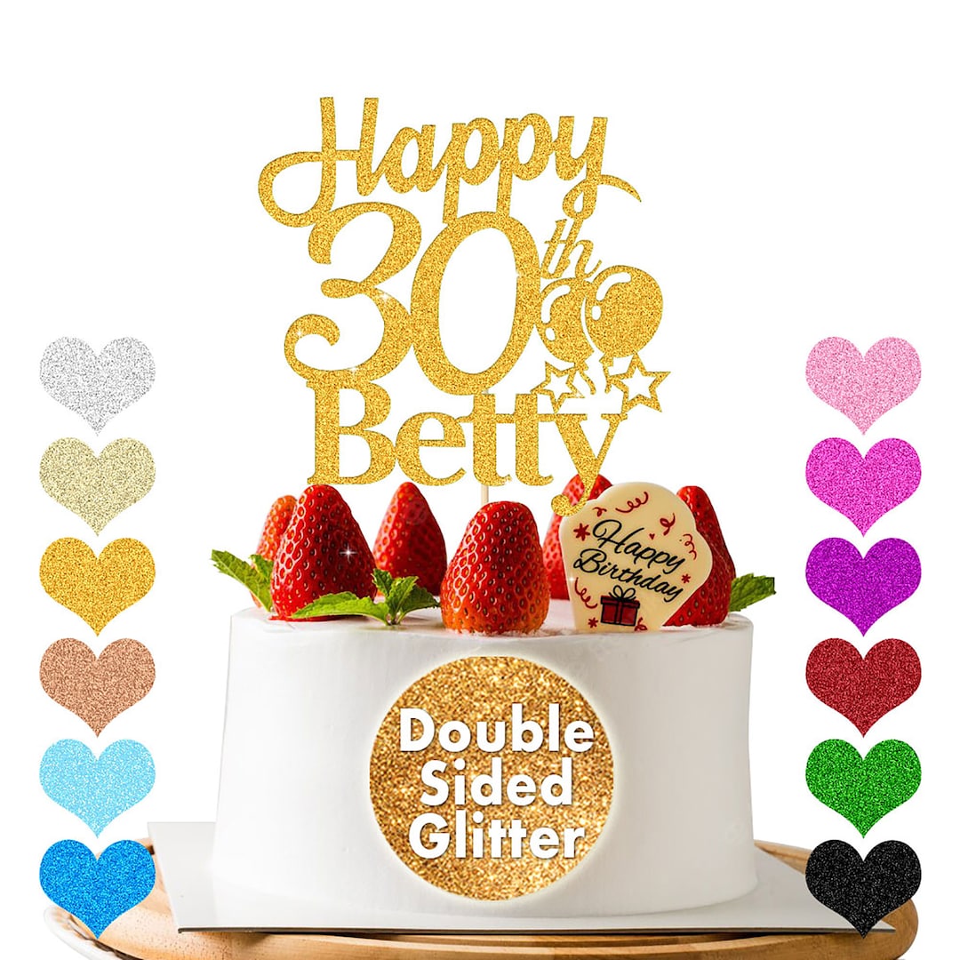 Personalised Happy Birthday Cake Topper Customised With Any Age Name ...