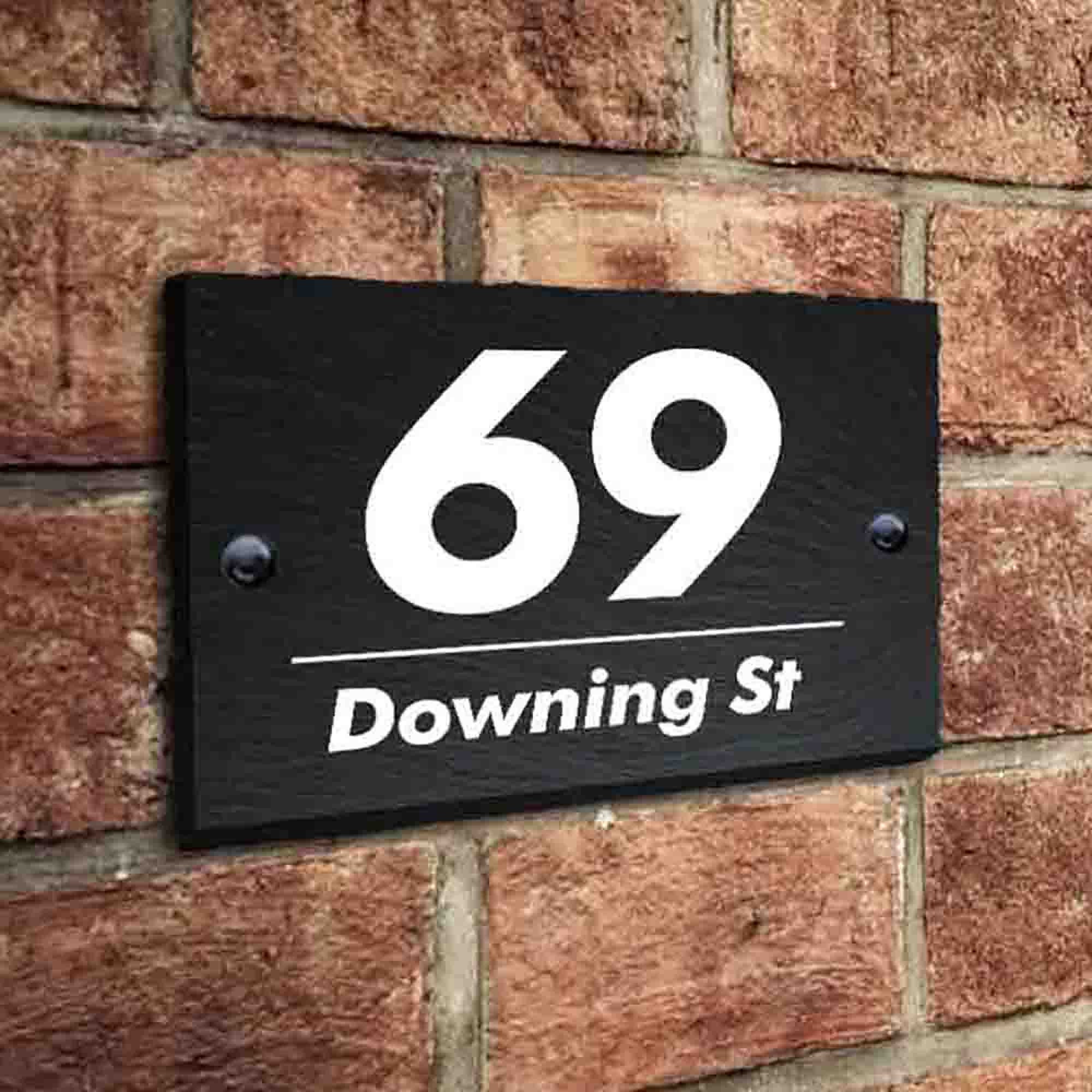 Personalised Natural Slate House Gate Sign Plaque Door Number - Etsy UK