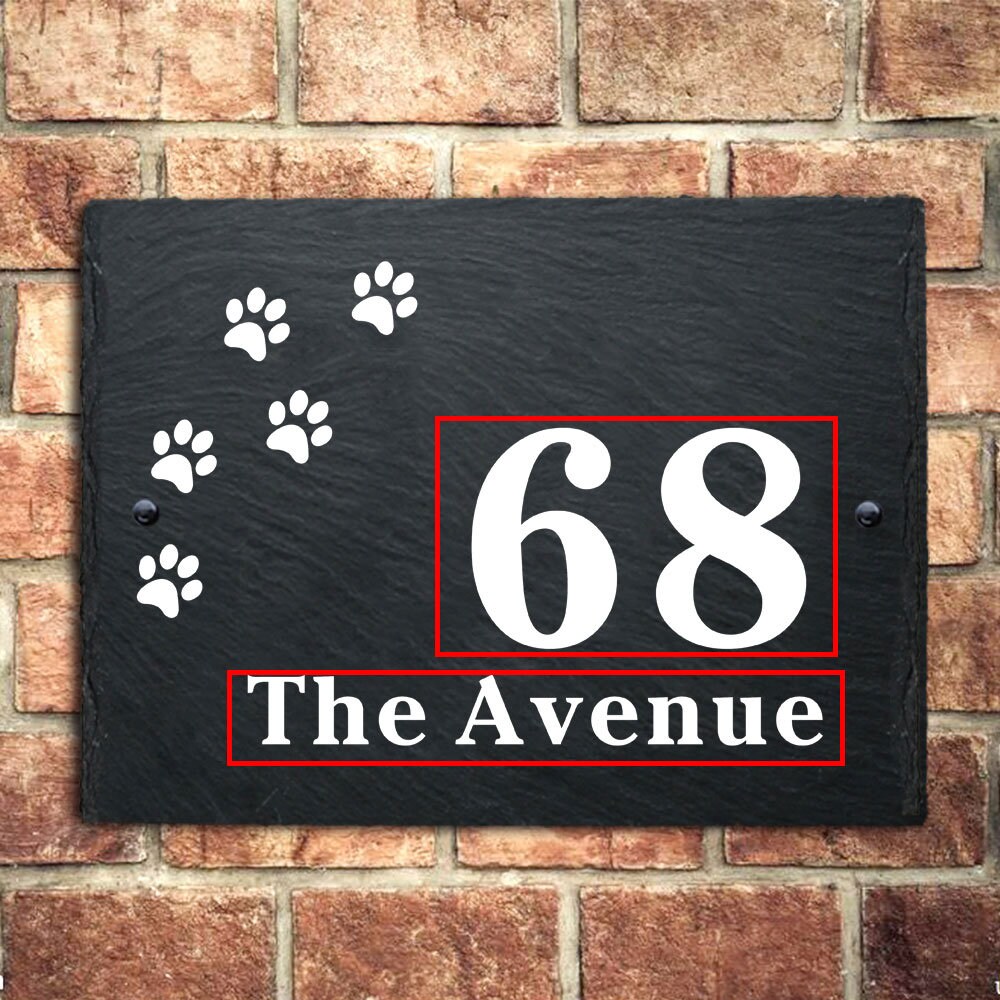 Personalised Paw Print House Numbers Plaques Door Number Plaques for ...