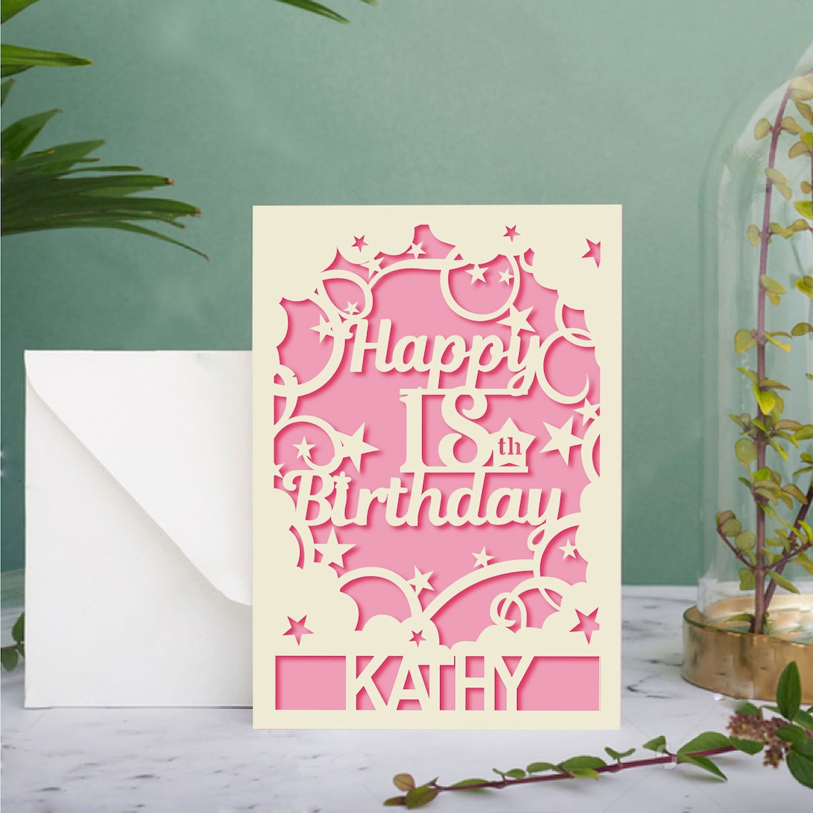 Personalised Happy Birthday Card Laser Paper Cut Greeting | Etsy