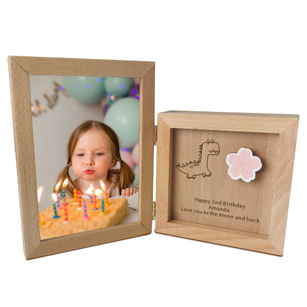 Personalised Wooden Photo Frame Music Box for Girl Boy Kids Daughter ...