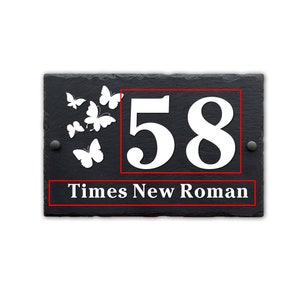 Slate House Sign Door Numbers Plaques for Wall Engraved Name Road Plate ...