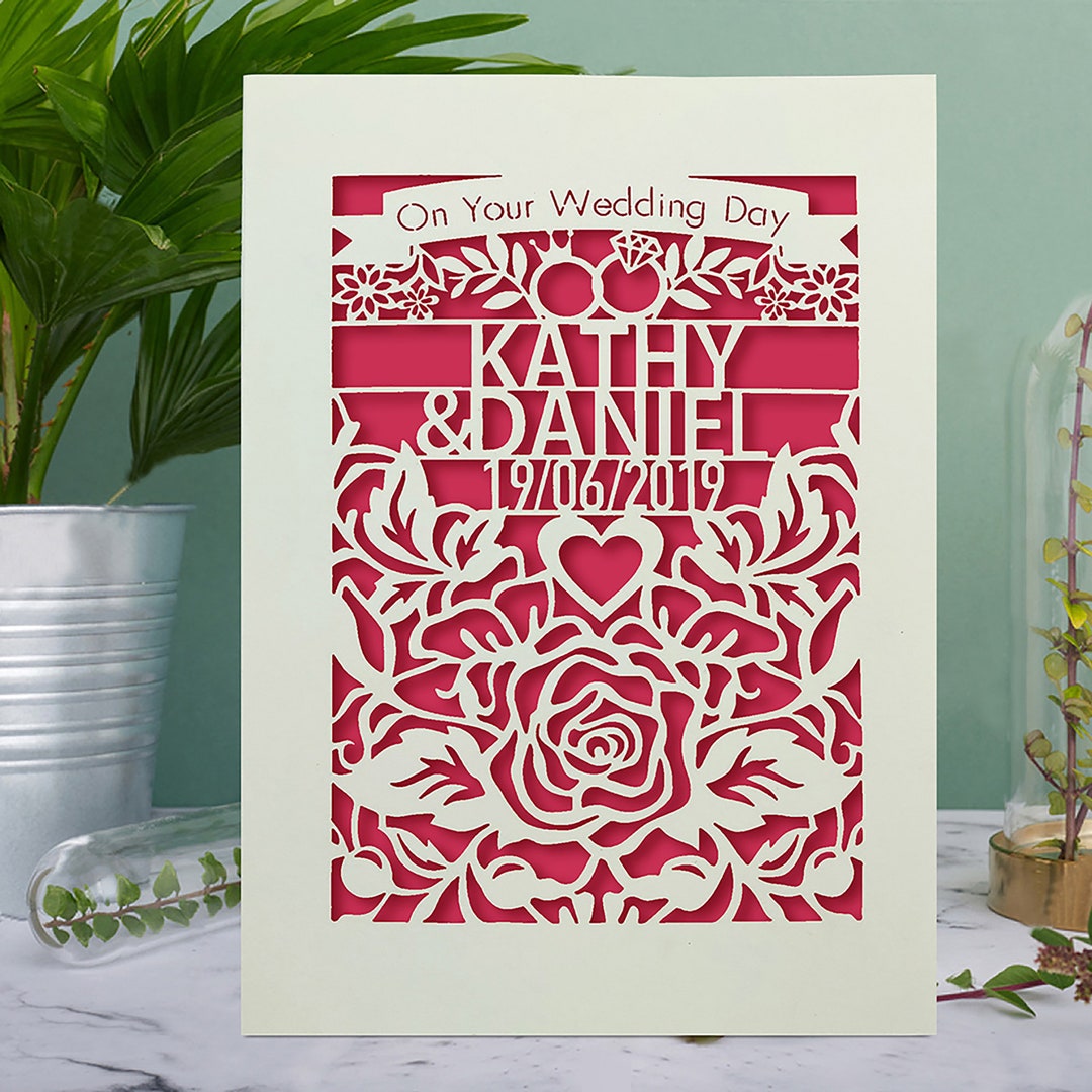 Personalised Wedding Card Laser Cut Wedding Greeting Card |wedding Gift ...