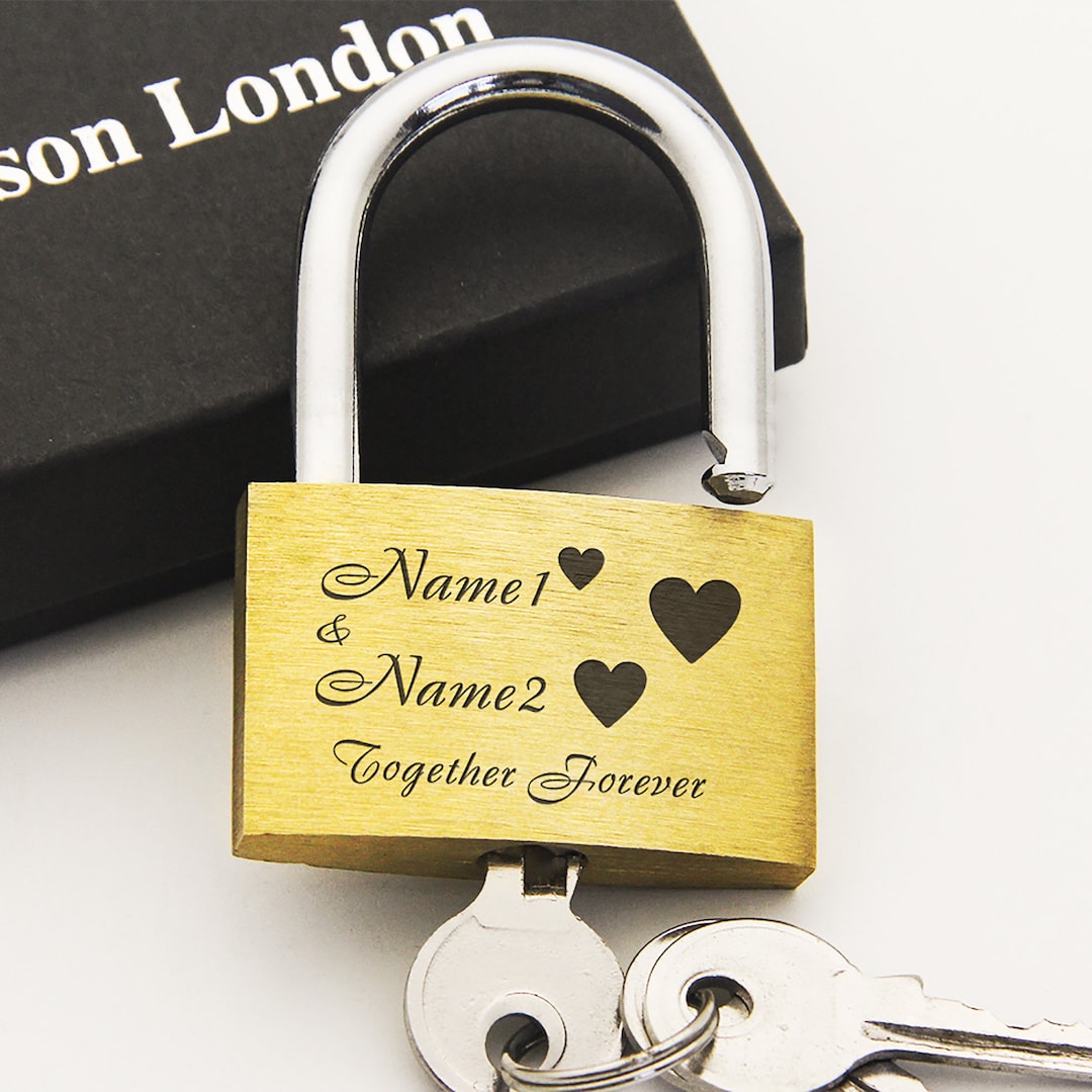 Personalised Padlock Engraved Love Lock Personalised Locks for Her Him ...