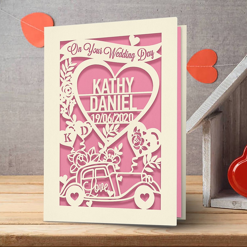 Personalised Papercut Wedding Card Laser Cut Wedding - Etsy