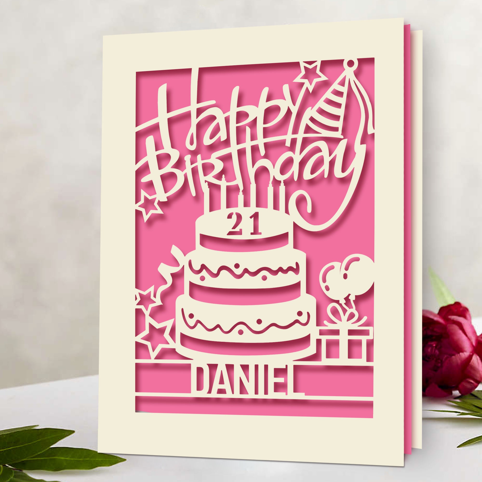 Personalised Happy Birthday Card Custom Happy Birthday Gift for Her Him ...