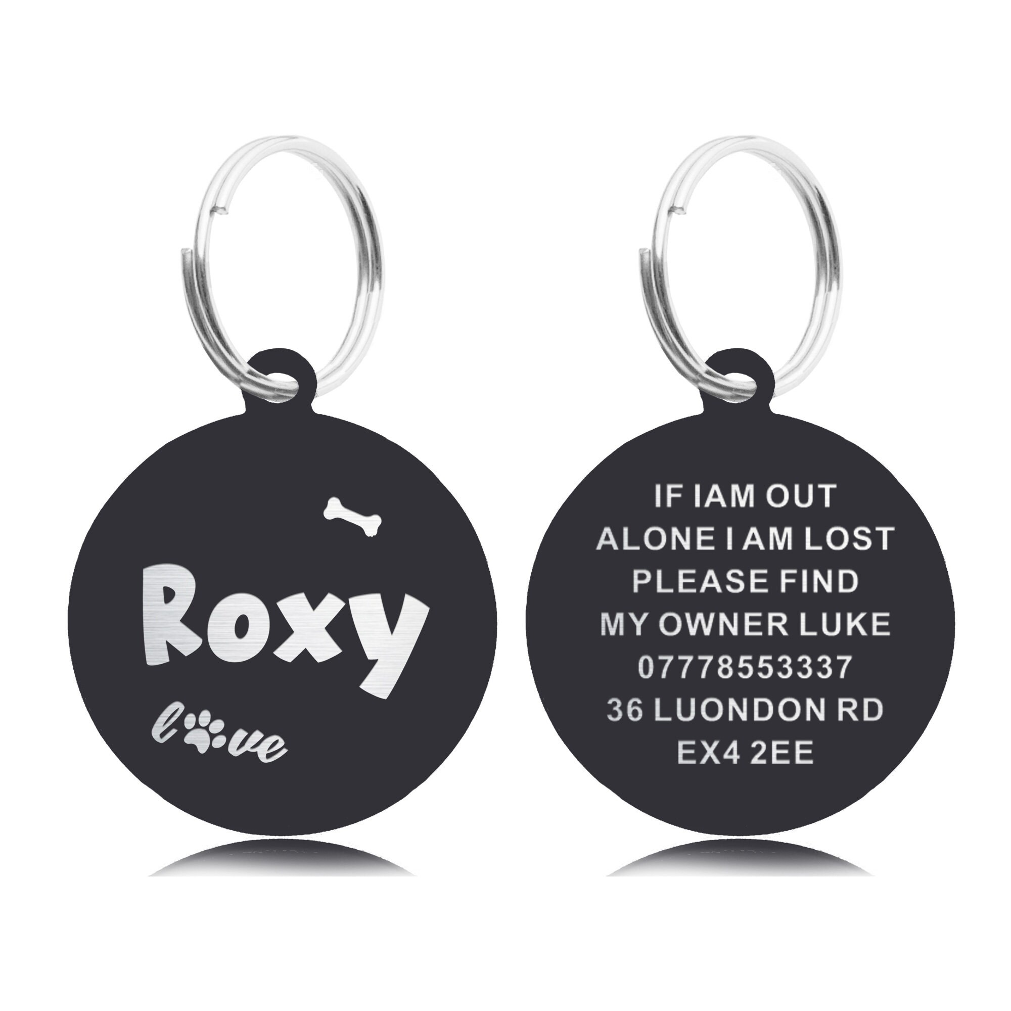Personalised Dog Name Tag Custom Dog Tags ID Tag Stainless - Etsy