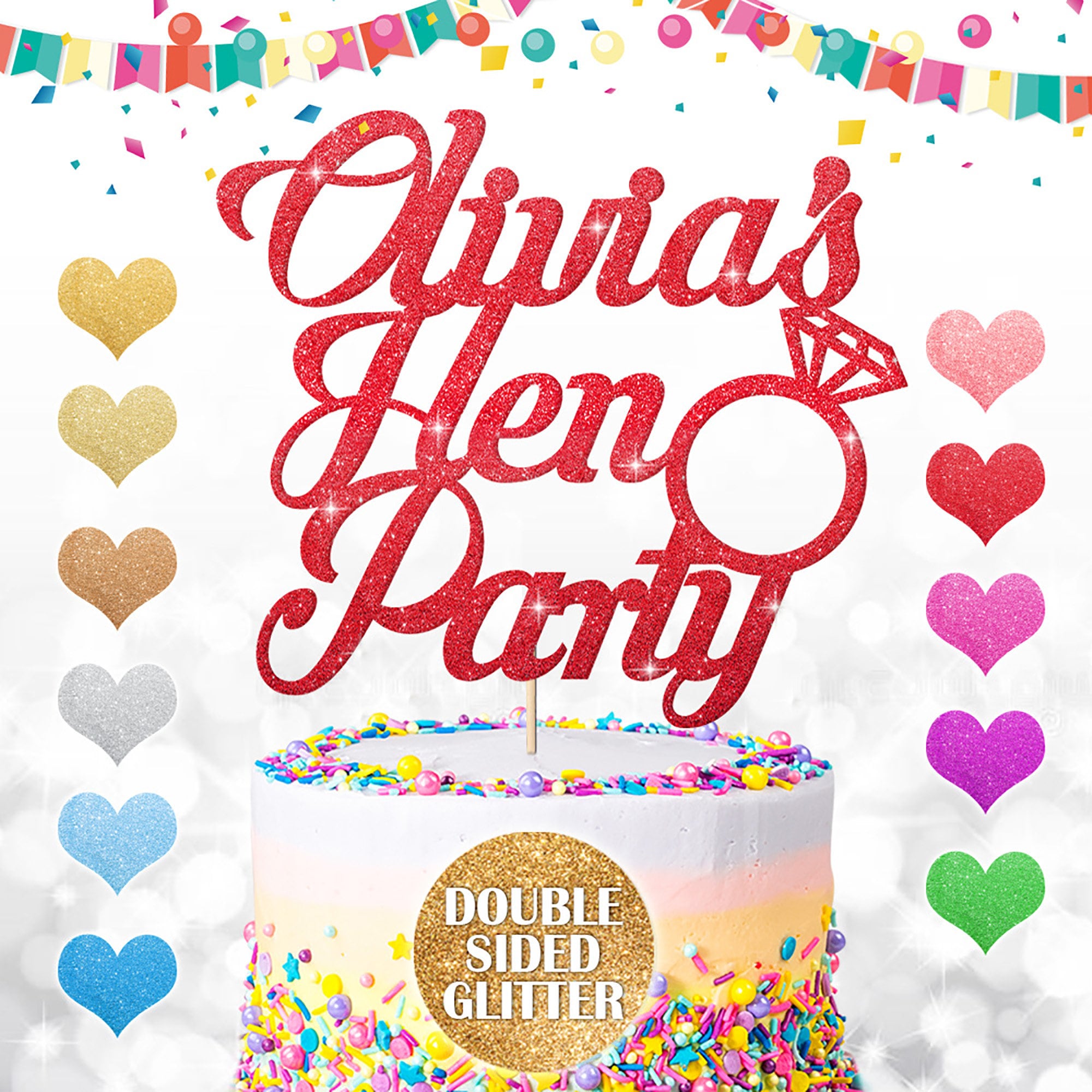 Personalised Hen Party Cake Topper Custom Bridal Shower - Etsy UK