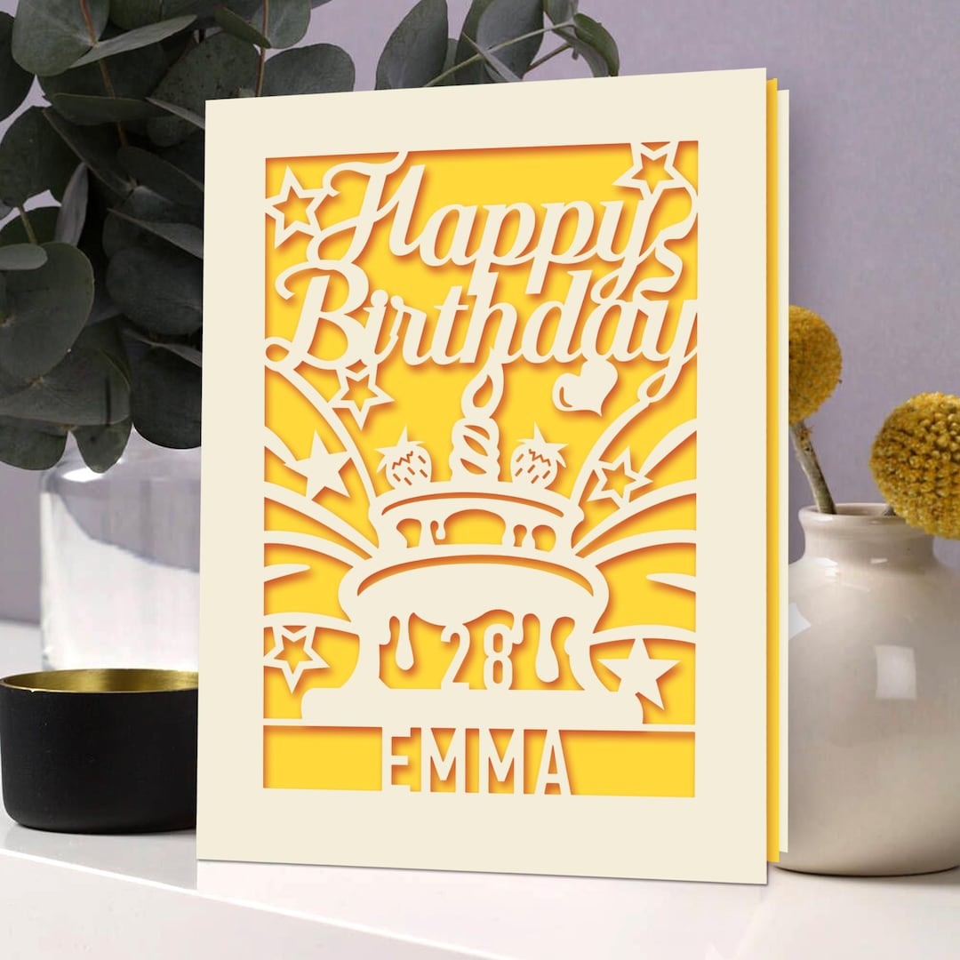 Custom Birthday Cards Personalised Birthday Card Gifts for Her Him ...