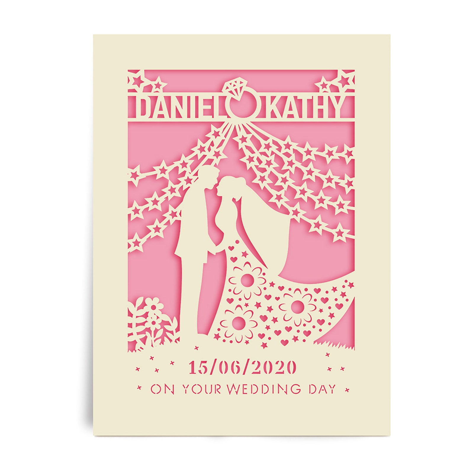 Personalised Papercut Wedding Card Laser Cut Wedding - Etsy UK