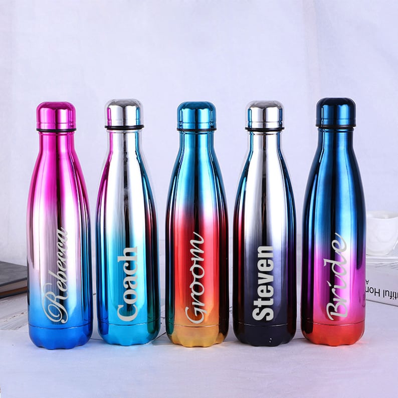 Personalized Water Bottle Vacuum Insulated Stainless Steel - Etsy UK