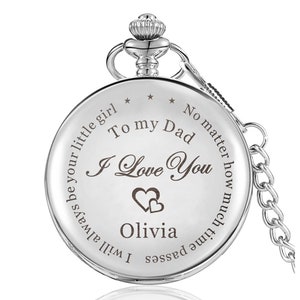Personalised Pocket Watch | Engraved Polished Watch | Custom Gift for ...
