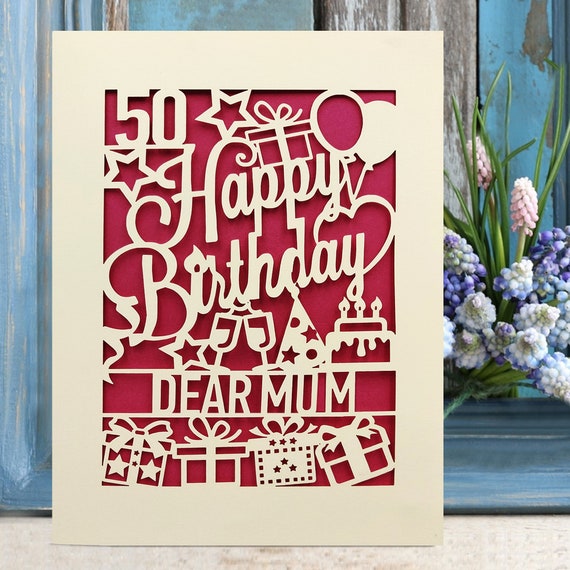 Personalised Birthday Card Laser Paper Cut Greeting Cards | Etsy