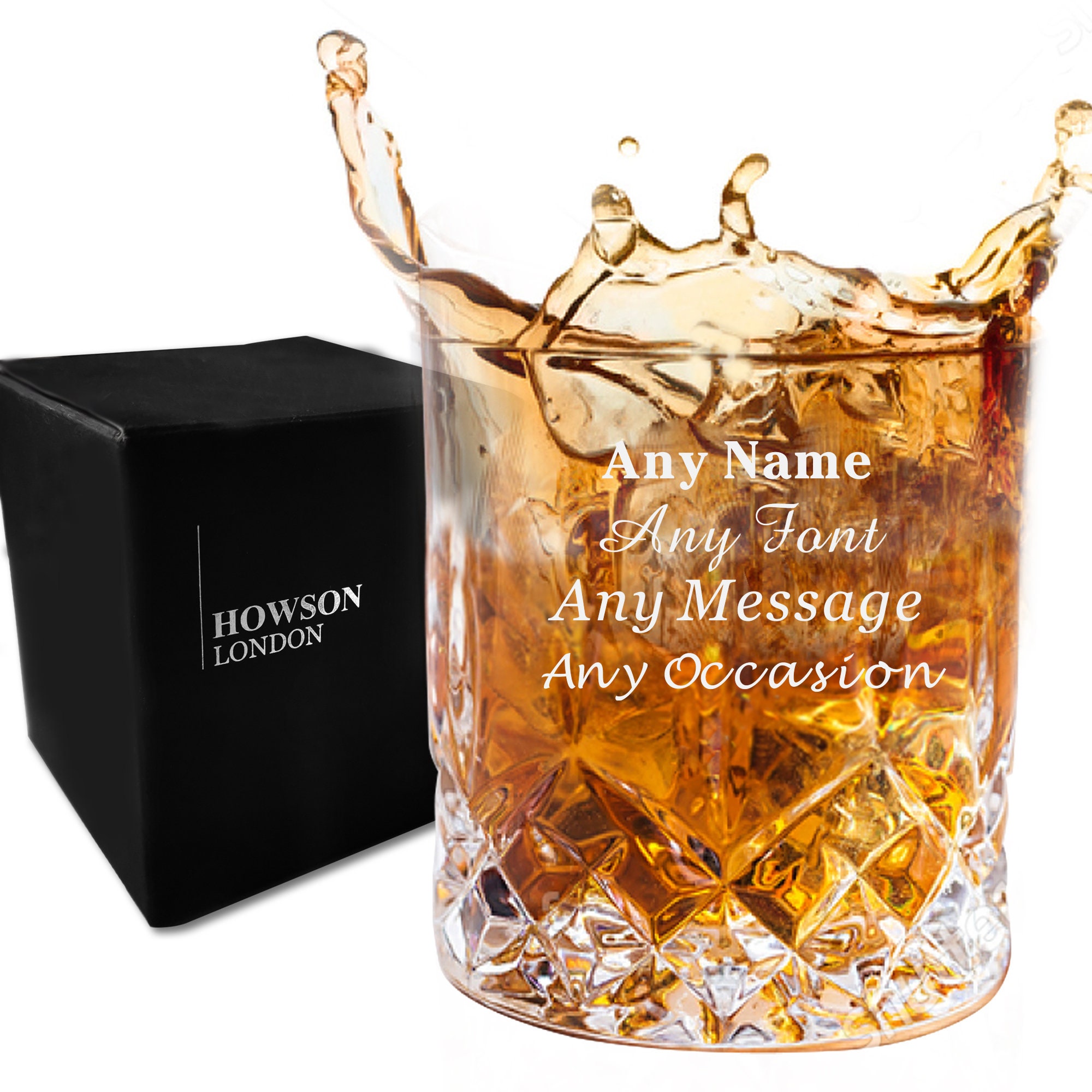 Personalised Engraved Whiskey Tumbler Glass 7oz Etsy Uk