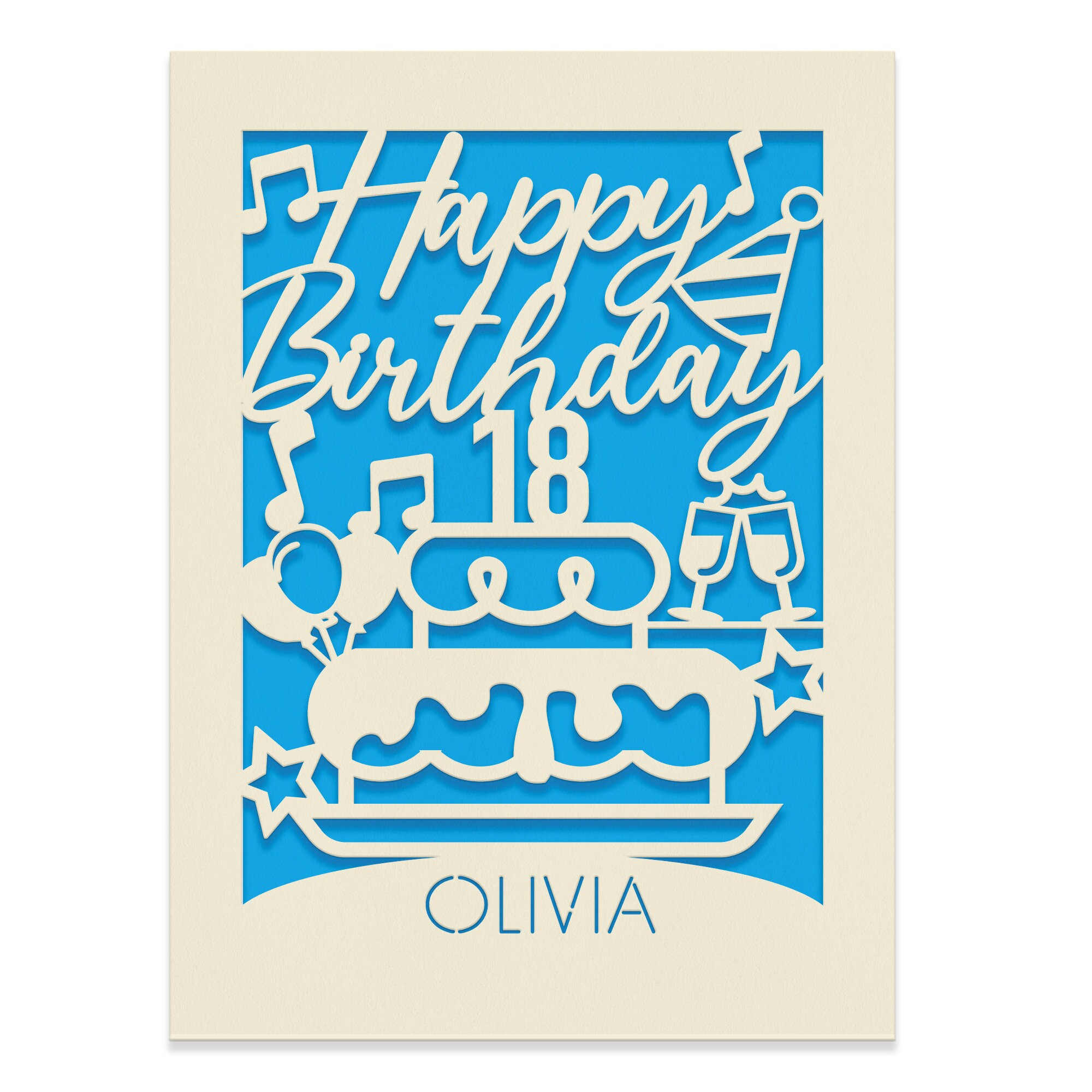 Personalised Birthday Card Laser Paper Cut Greeting Cards | Etsy