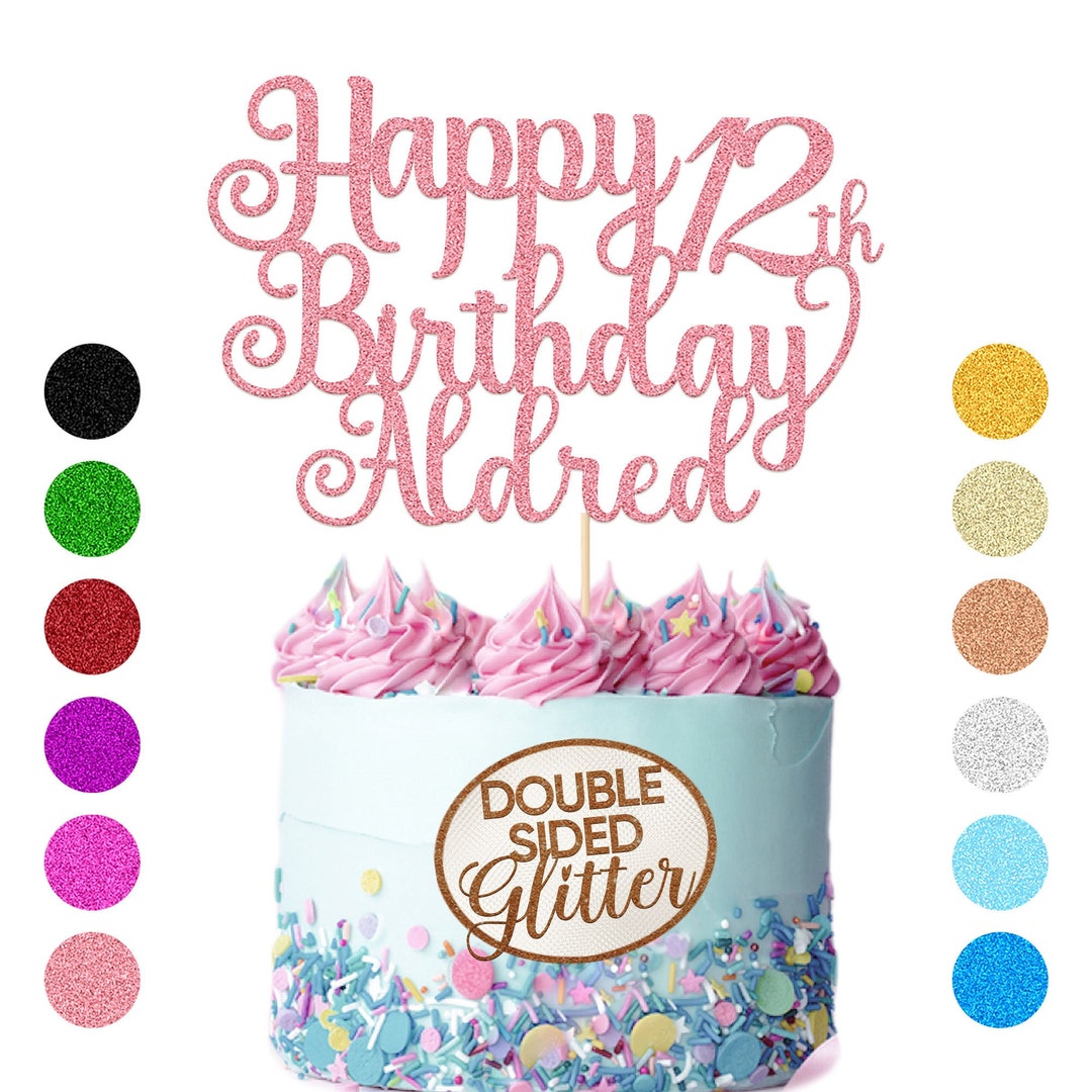 Personalised Happy Birthday Cake Topper Customised Party Decoration ...