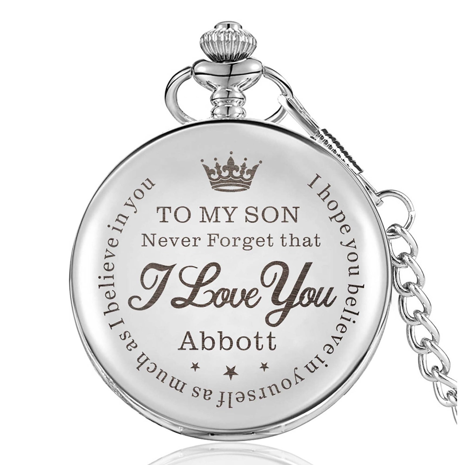 Personalised Pocket Watch Engraved Polished Watch Custom - Etsy UK