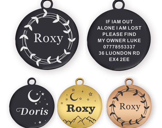 Premium Engraved Personalised Dog Tag, Cat Tag, Pet Tag Puppy Name ID ...