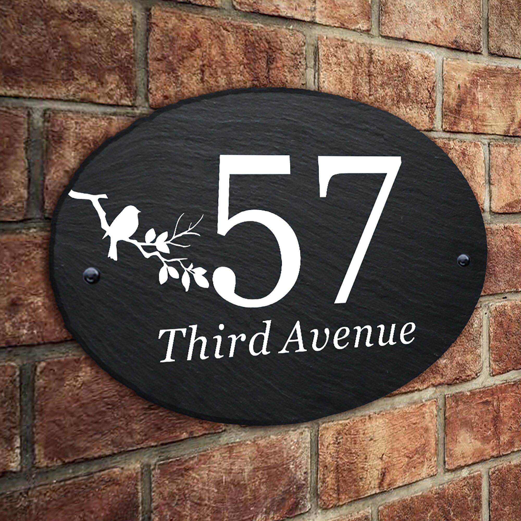 Personalised Natural Slate House Gate Sign Plaque Door Number - Etsy UK