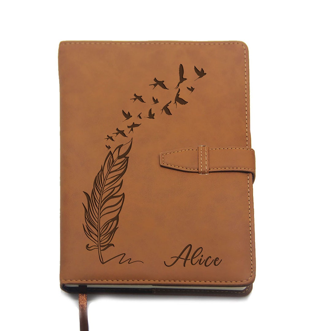 Personalised PU Leather Notebook Diary Business A5 Size Buckle Journal ...