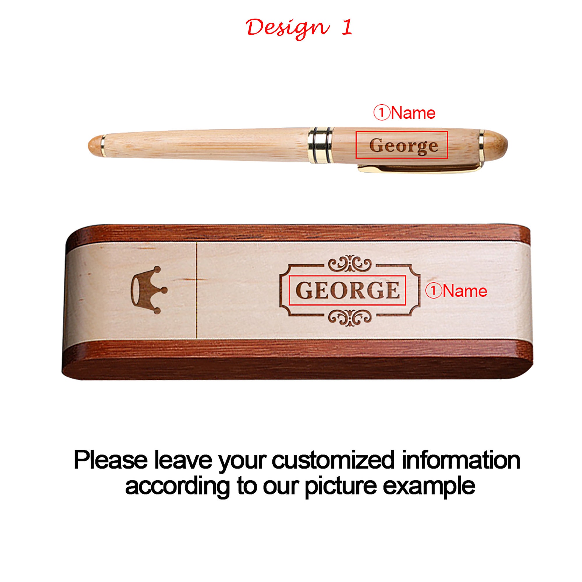 Personalised Pen Engraved Natural Wooden Ballpoint Pen With - Etsy UK