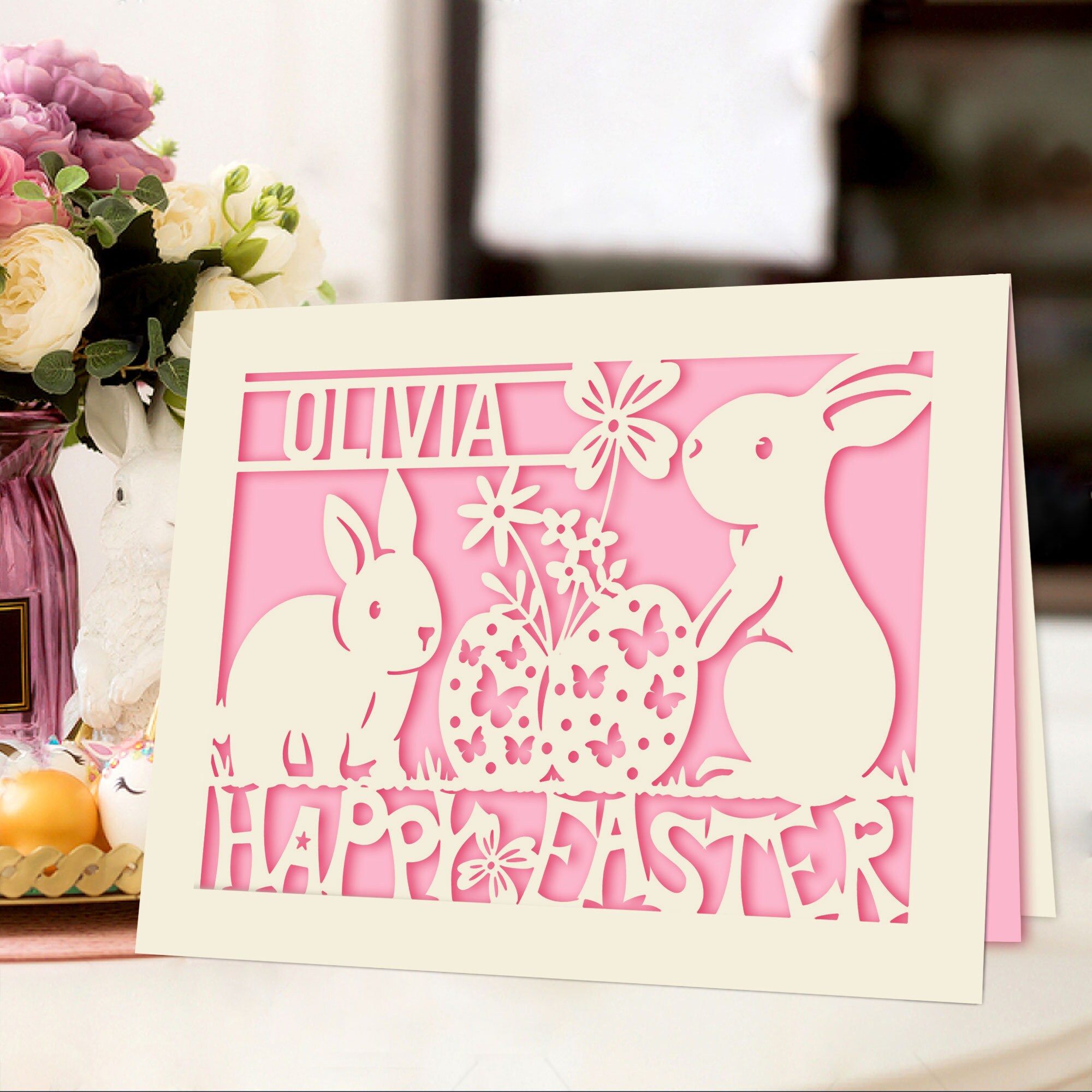 Personalised Happy Easter Card for Her Custom Easter Card for Him ...