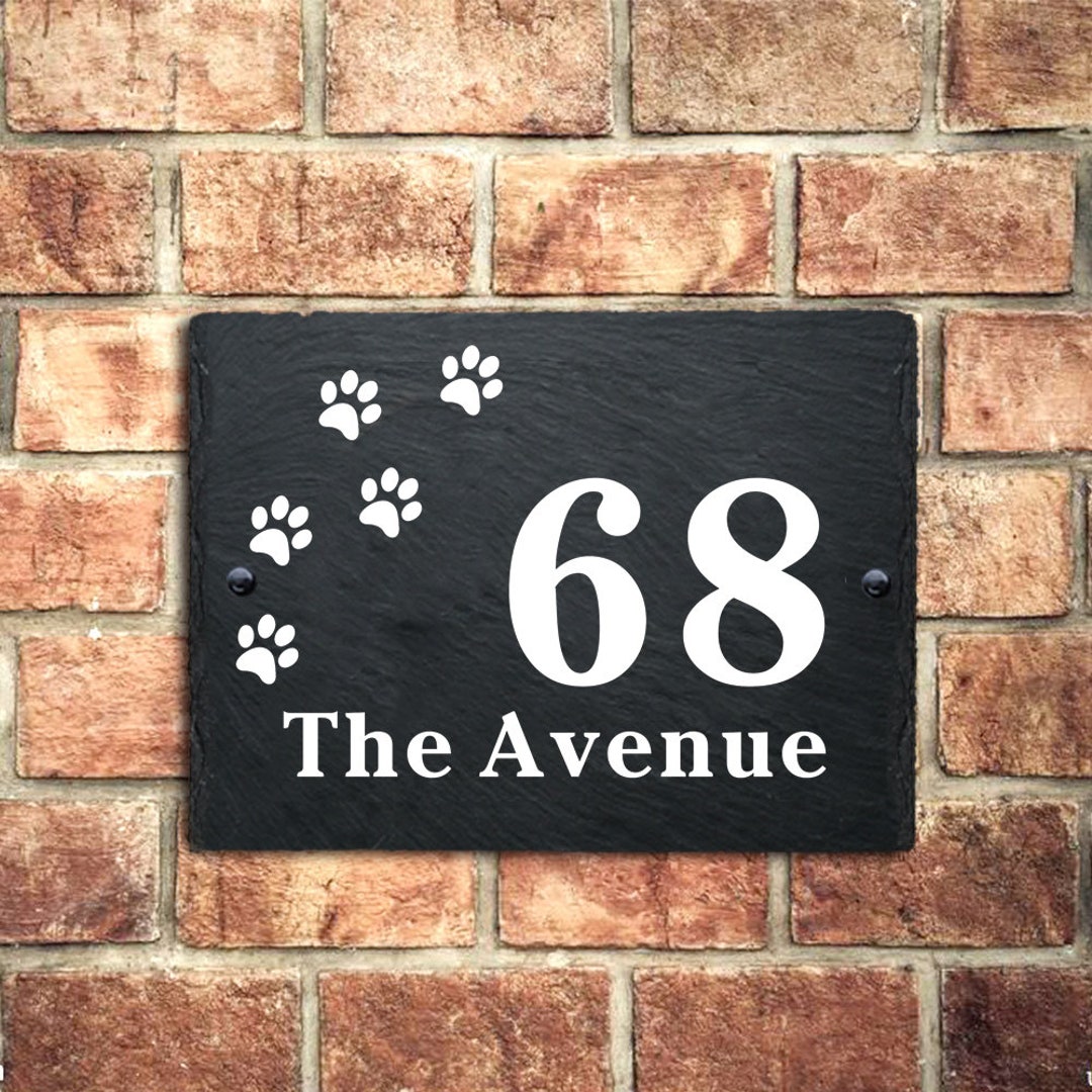 Personalised Paw Print House Numbers Plaques Door Number Plaques for ...