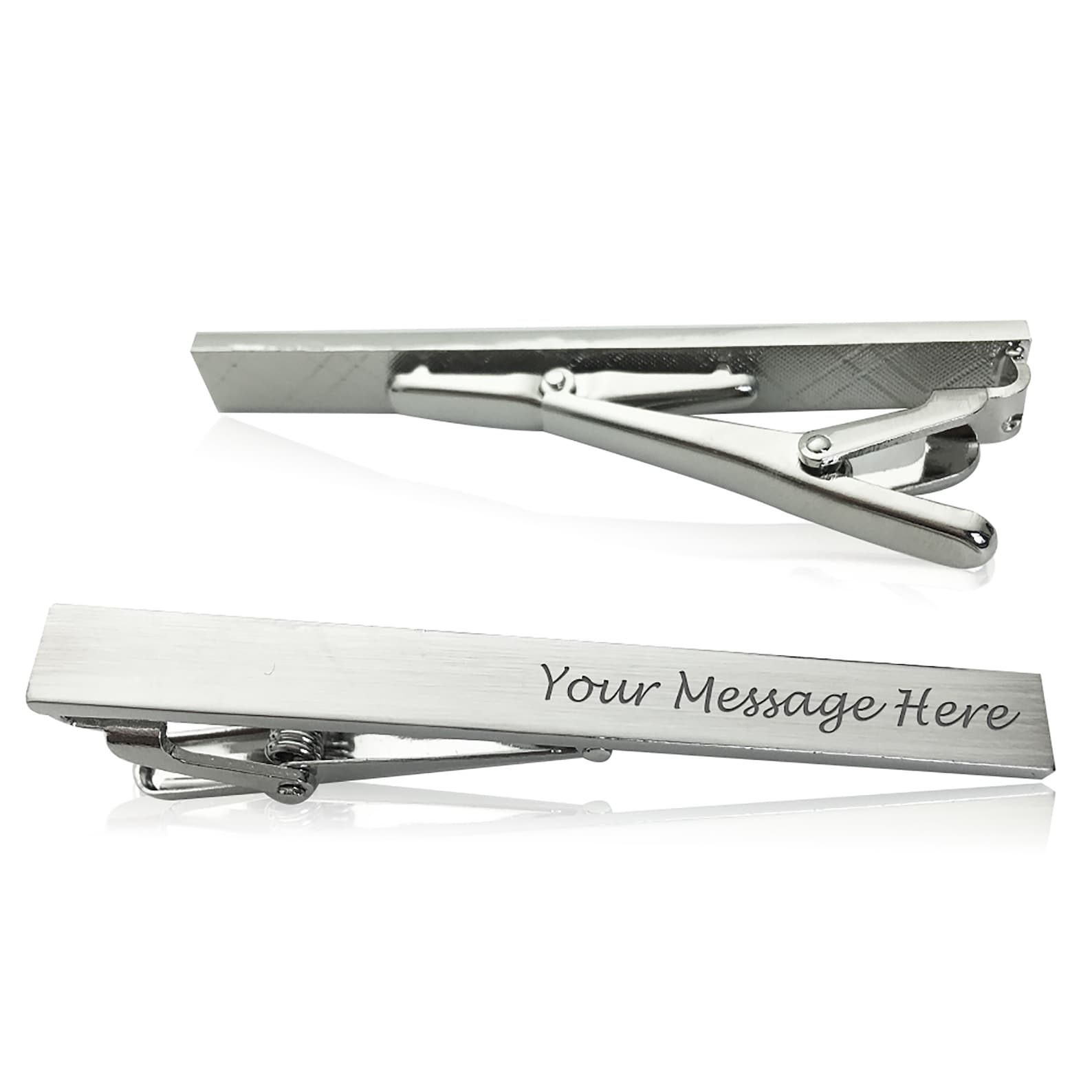 Personalised Tie Clip Pin Engraved Any Text Wedding Gift for - Etsy UK