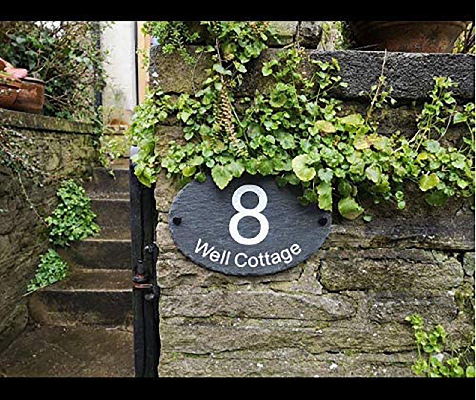 Rustic Slate House Gate Sign Plaque Door Number Personalised Name UV ...