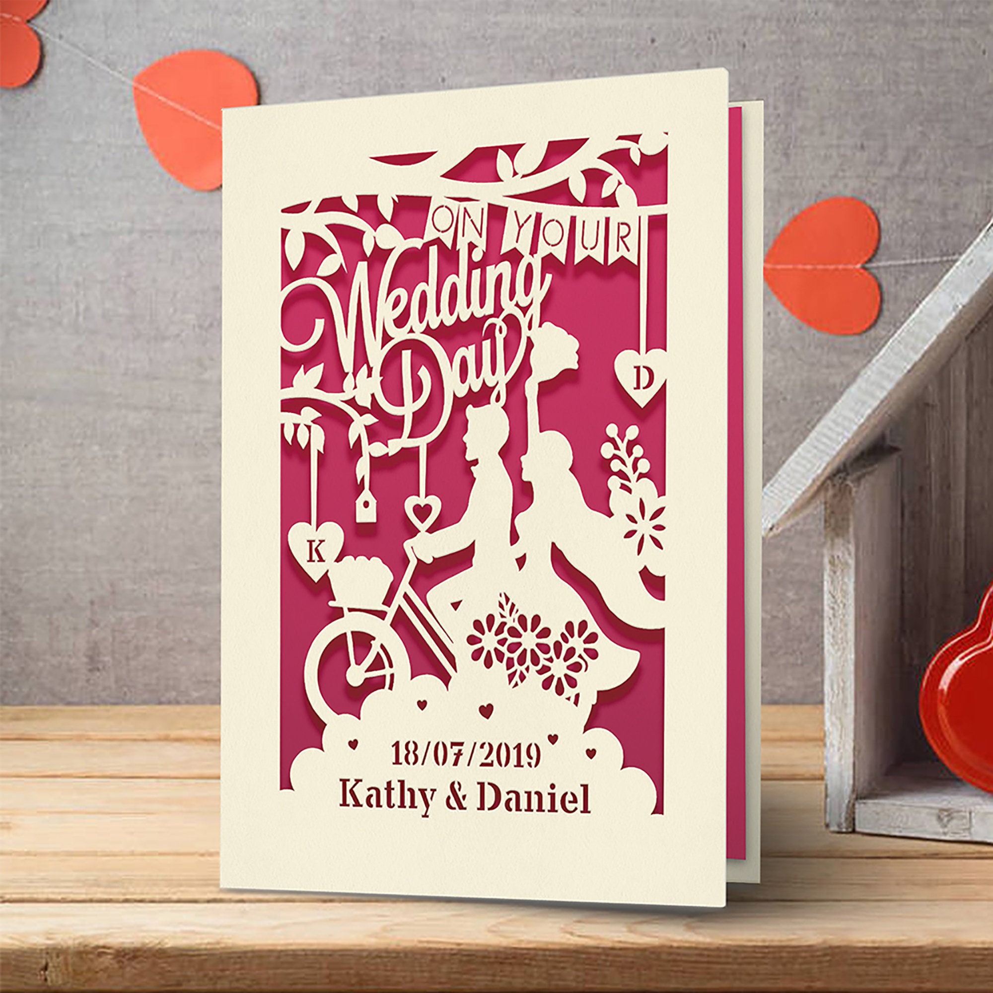 Personalised Papercut Wedding Card Laser Cut Wedding - Etsy UK