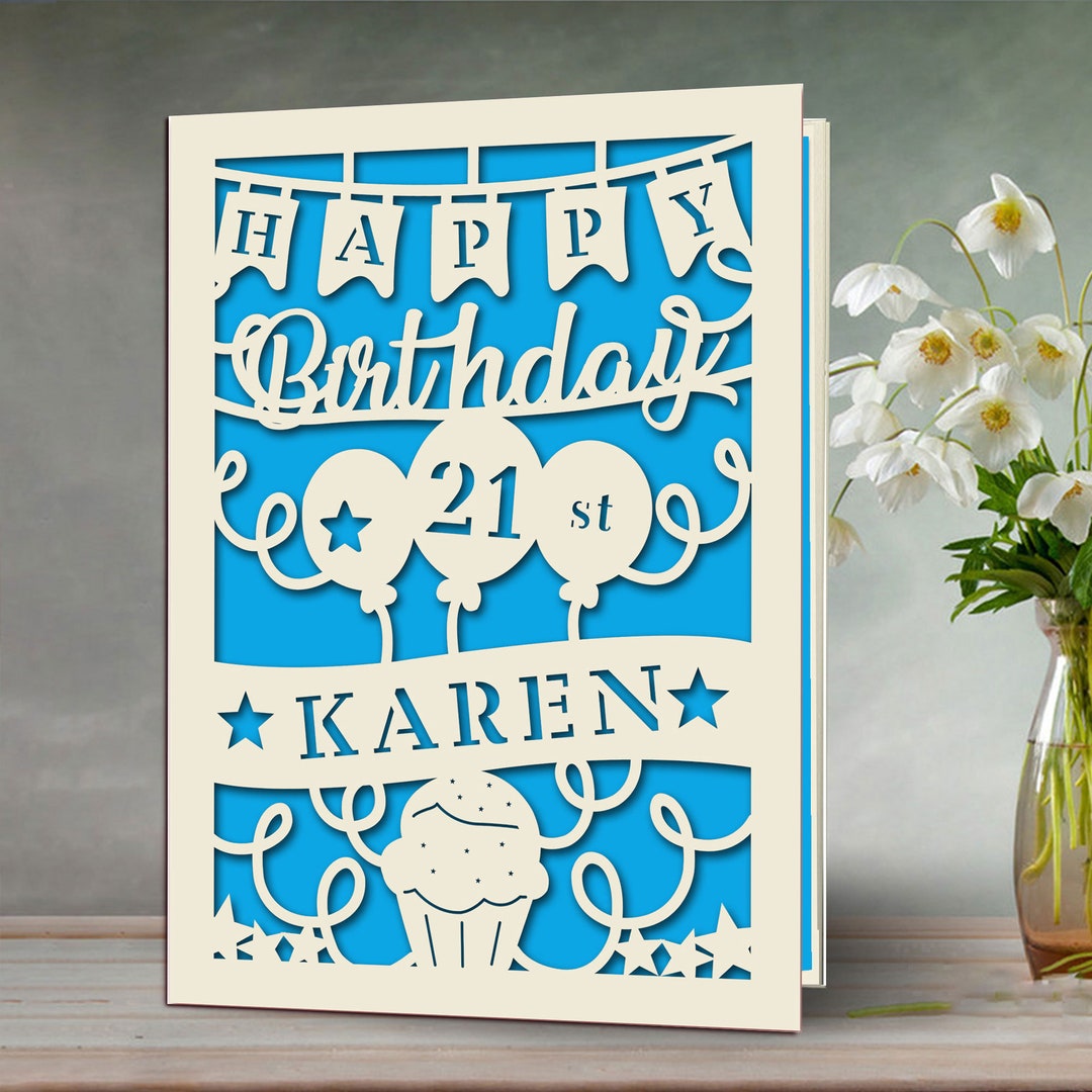 Personalised Birthday Card Laser Paper Cut Greeting Cards | Happy ...