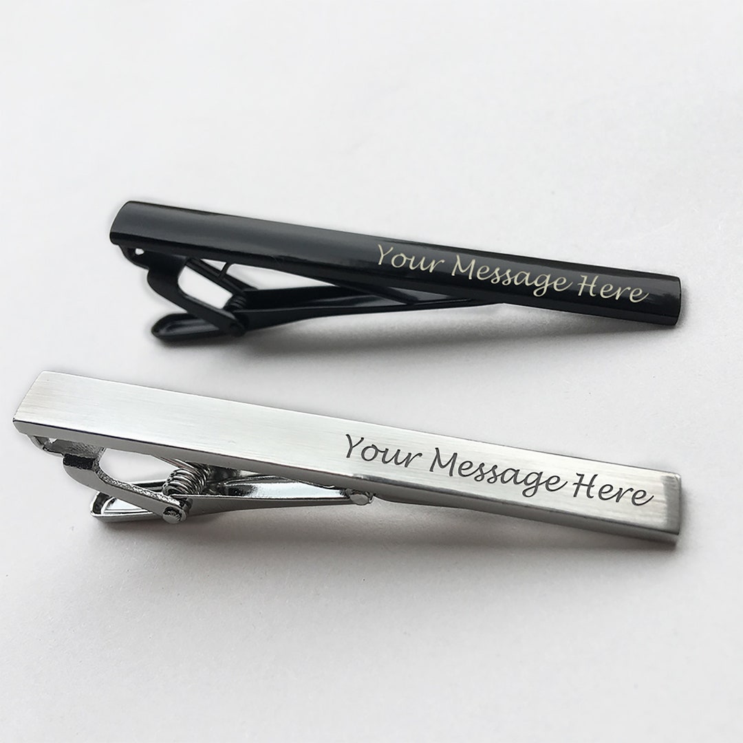 Personalised Engraved Tie Bar Clip/tie Pin, Personalised Wedding ...