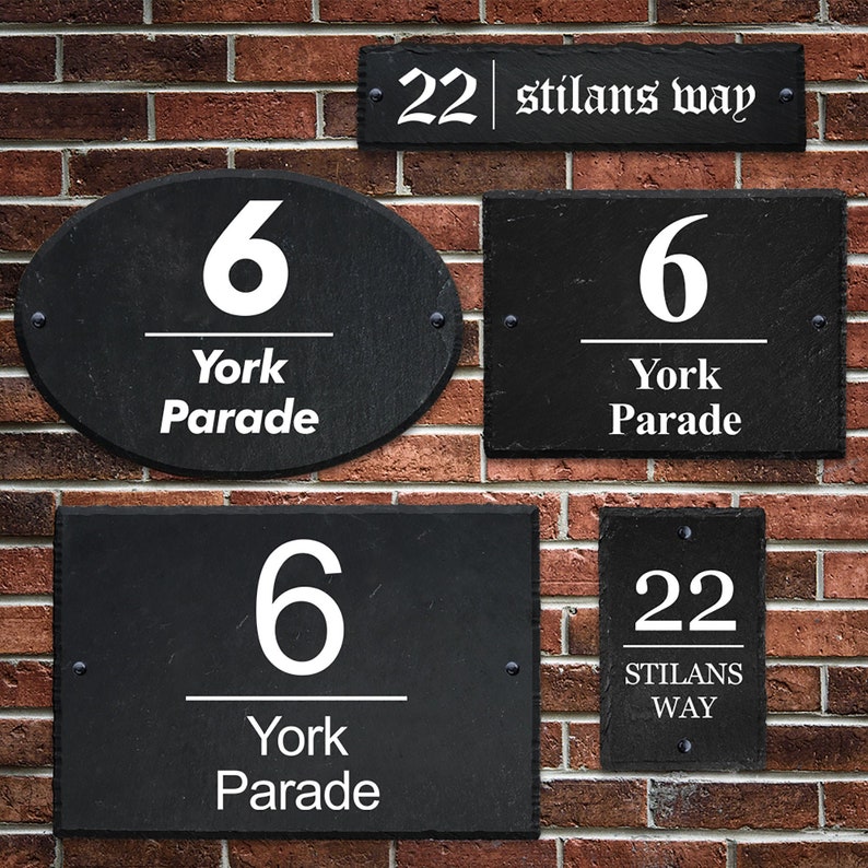 Personalised Slate House Number Natural Slate Door Sign House | Etsy UK